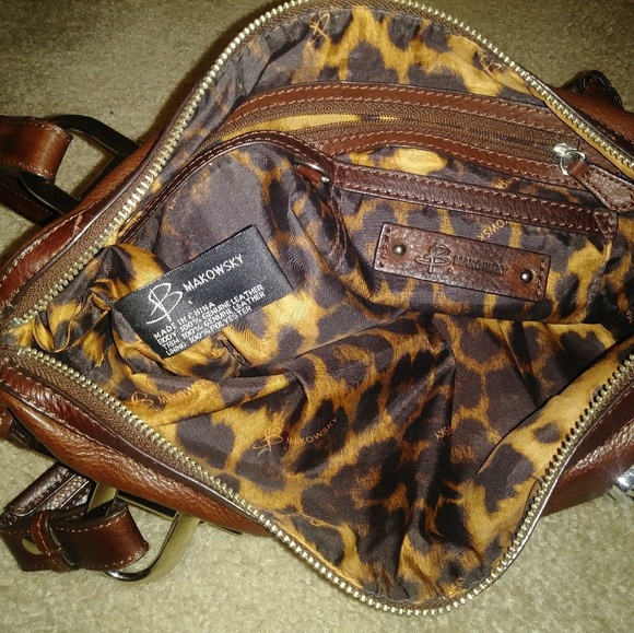 b. makowsky | Bags | B Makowsky Canterbury Brandyzebra Print Satchel ...